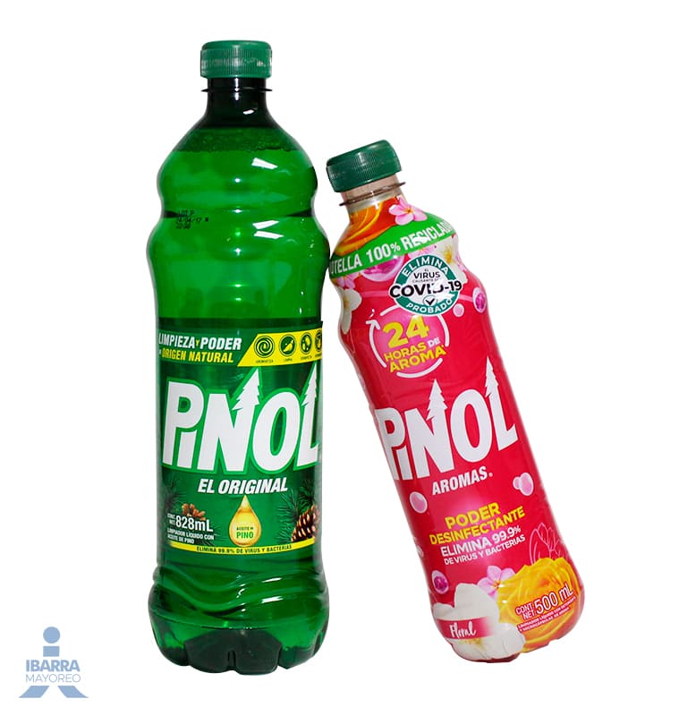 limpiador pinol original 12/828 ml + 2 pinol floral 500 ml | Ibarra Mayoreo
