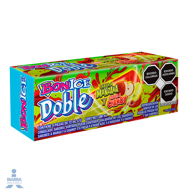 bon ice doble manzana chamoy 4 pzas | Ibarra Mayoreo