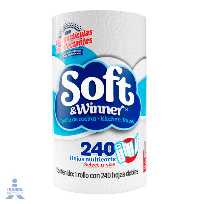 servitoalla soft & winner multicorte 240 hojas 1 rollo | Ibarra Mayoreo