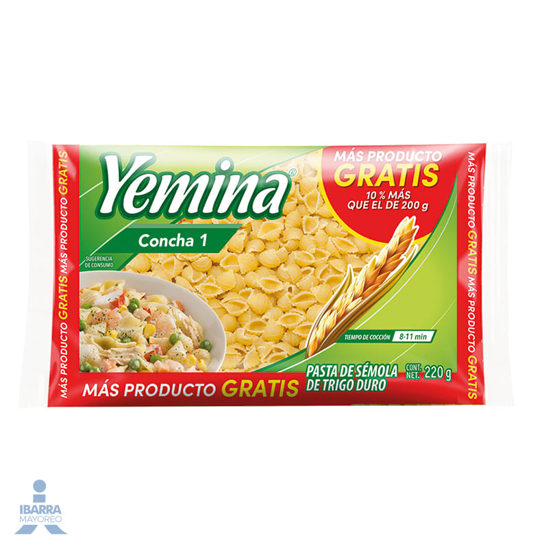 pasta yemina concha no 1 mas producto 220 g | Ibarra Mayoreo