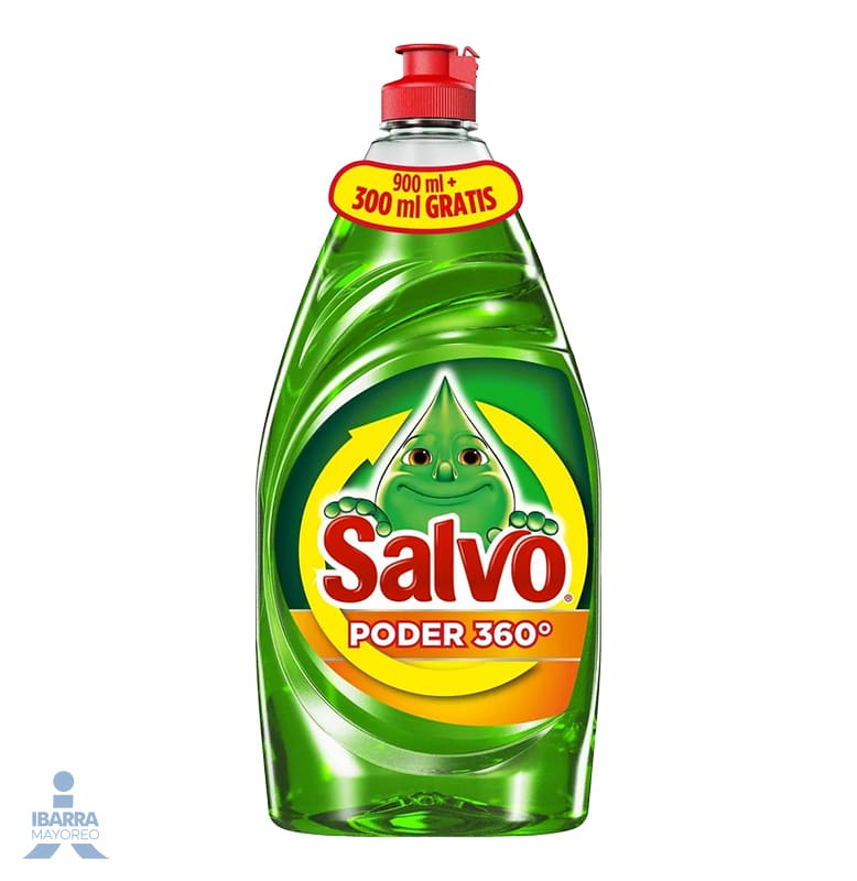 detergente salvo poder 360 liquido 900 ml + 300 ml gratis | Ibarra Mayoreo