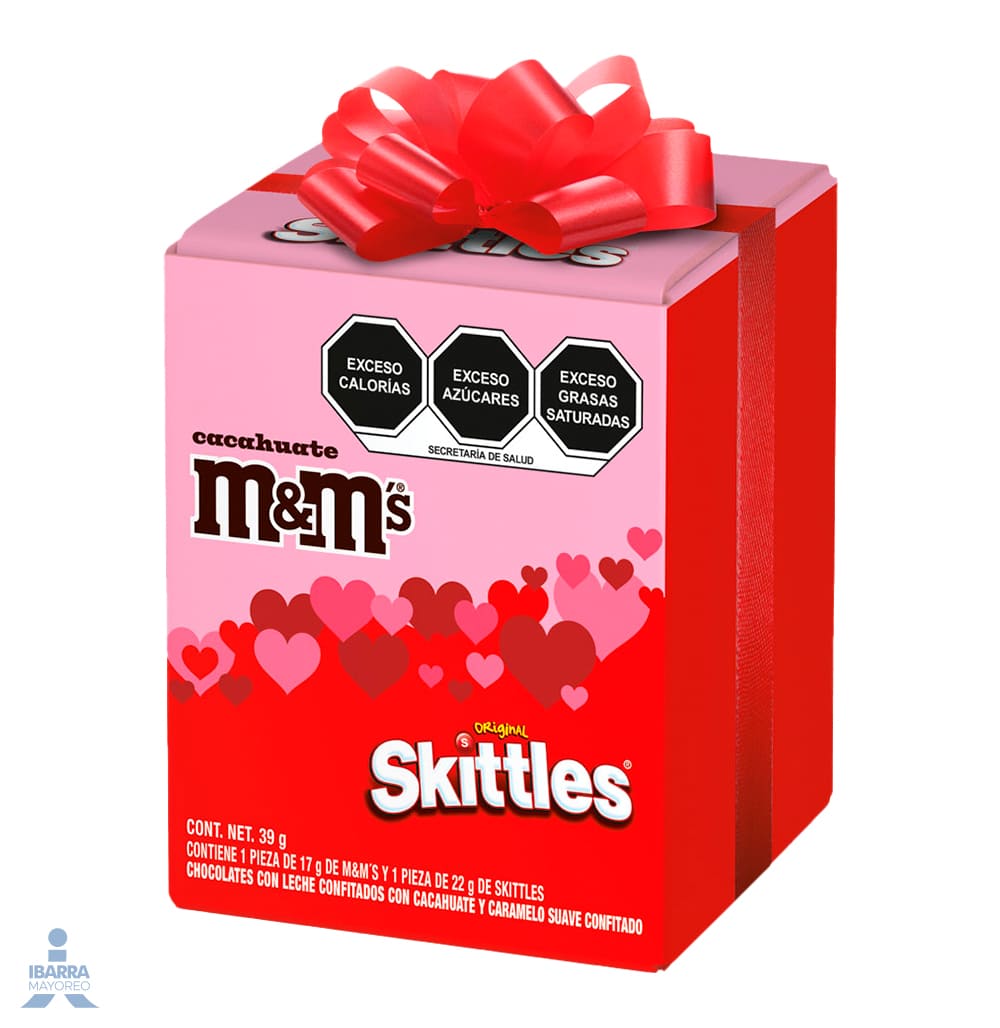 chocolate m&m cacahuate y skittles regalito 39 gr | Ibarra Mayoreo