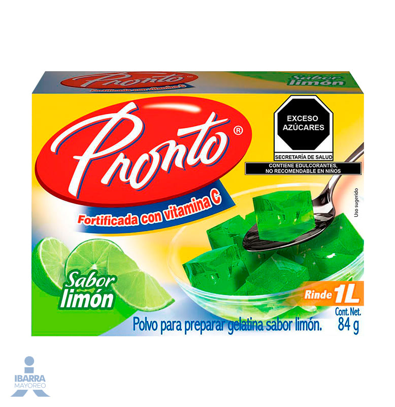 gelatina pronto limon 84 g | Ibarra Mayoreo
