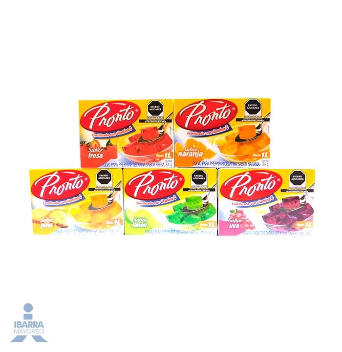 gelatina pronto surtido 84 g | Ibarra Mayoreo