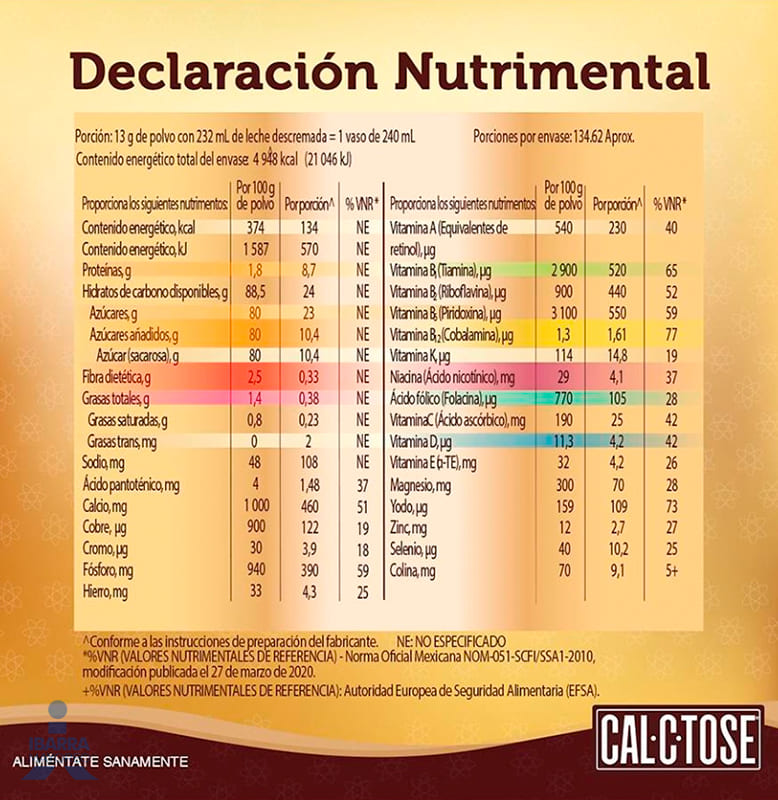 chocolate cal-c-tose lata 1 75 kg | Ibarra Mayoreo