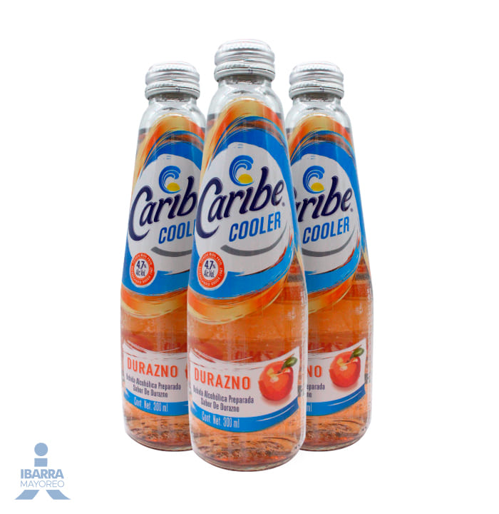 bebida alcoholica caribe cooler sabor durazno 300 ml | Ibarra Mayoreo